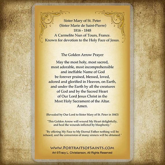 Sr. Mary of Saint Peter Holy Card - Portraits of Saints