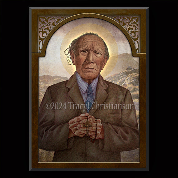 Nicholas Black Elk Plaque & Holy Card Gift Set - Portraits of Saints