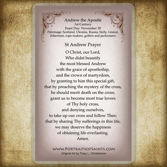 St. Andrew the Apostle Holy Card - Portraits of Saints