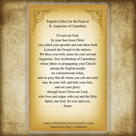 St. Augustine of Canterbury Holy Card - Portraits of Saints