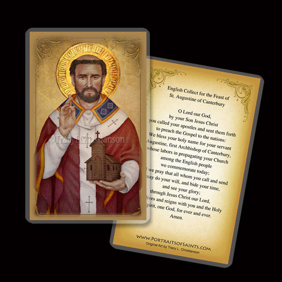 St. Augustine of Canterbury Holy Card - Portraits of Saints