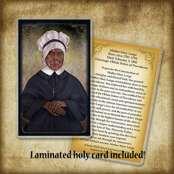 Mother Mary Lange Plaque & Holy Card Gift Set - Portraits of Saints