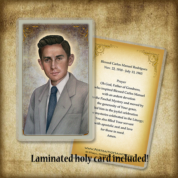 Bl. Carlos Manuel Rodríguez Plaque & Holy Card Gift Set - Portraits of ...