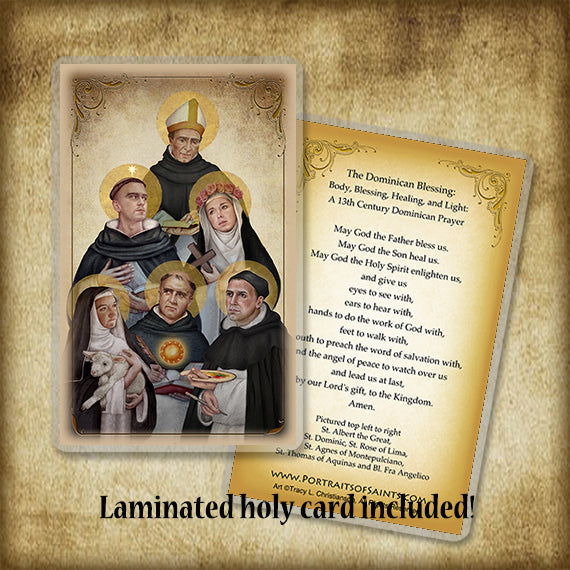 Dominican Saints Plaque & Holy Card Gift Set - Portraits of Saints