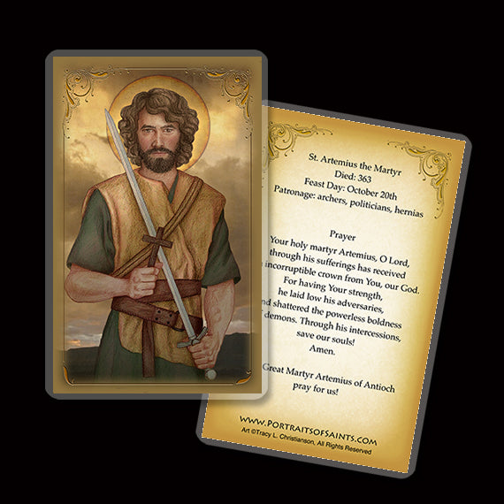St. Artemius the Martyr Holy Card - Portraits of Saints