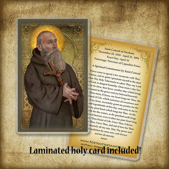 St. Conrad of Parzham Plaque & Holy Card Gift Set - Portraits of Saints