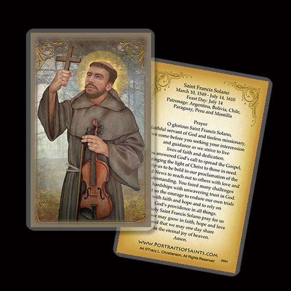 St. Francis Solano Holy Card - Portraits of Saints