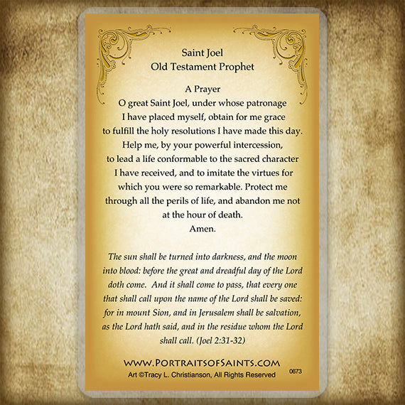 St. Joel Holy Card - Portraits of Saints