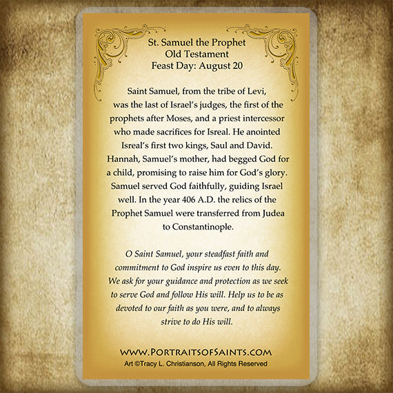 St. Samuel the Prophet Holy Card - Portraits of Saints