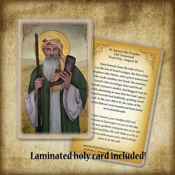 St. Samuel the Prophet Plaque & Holy Card Gift Set - Portraits of Saints