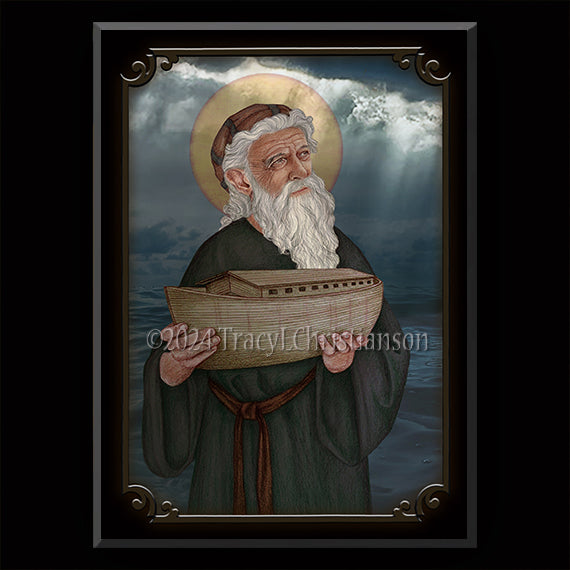 St. Noah the Righteous Plaque & Holy Card Gift Set - Portraits of Saints