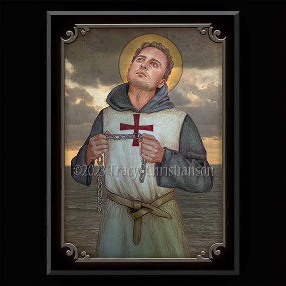 St. Adjutor Plaque & Holy Card Gift Set - Portraits of Saints
