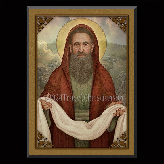 St. Lazarus of Bethany Plaque & Holy Card Gift Set - Portraits of Saints