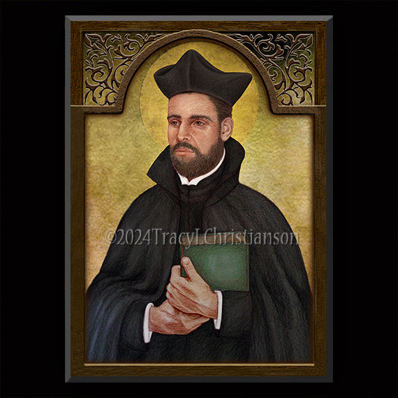 St. Peter Faber Plaque & Holy Card Gift Set - Portraits of Saints