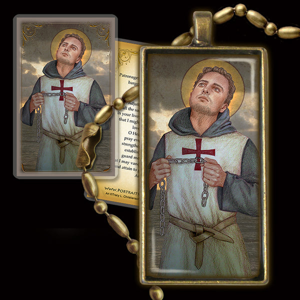 St. Adjutor Pendant & Holy Card Gift Set - Portraits of Saints