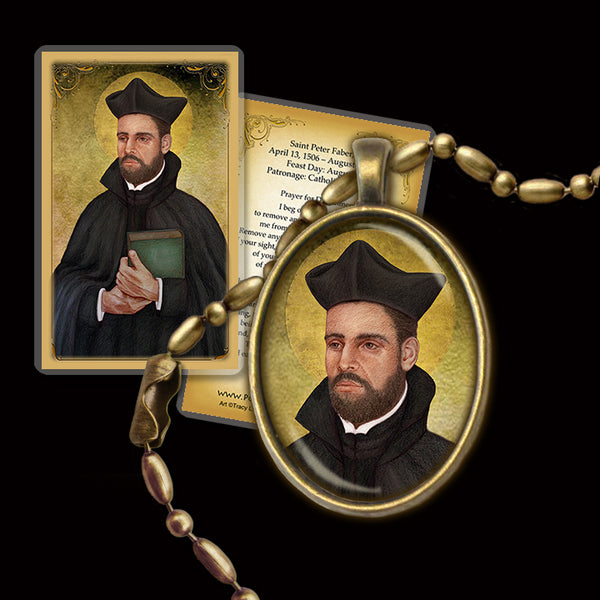 St. Peter Faber Pendant & Holy Card Gift Set - Portraits of Saints