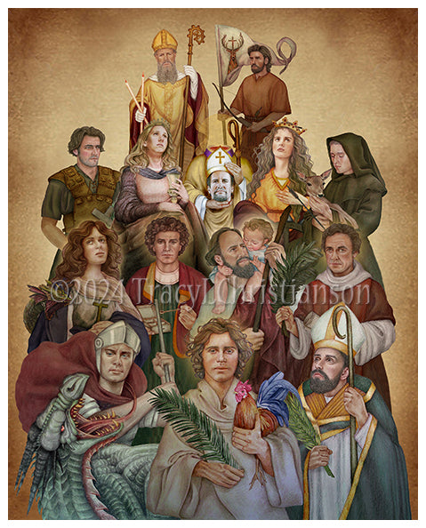 The Fourteen Holy Helpers Print - Portraits of Saints