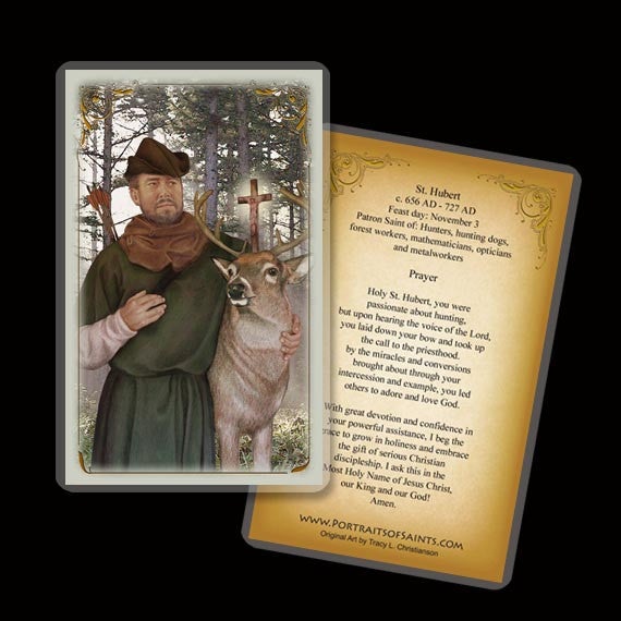 St. Hubert Holy Card - Portraits of Saints