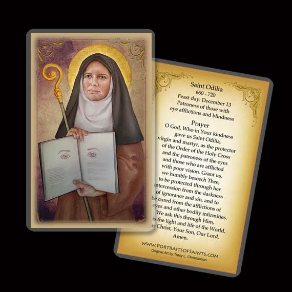 St. Odilia of Alsace Holy Card - Portraits of Saints
