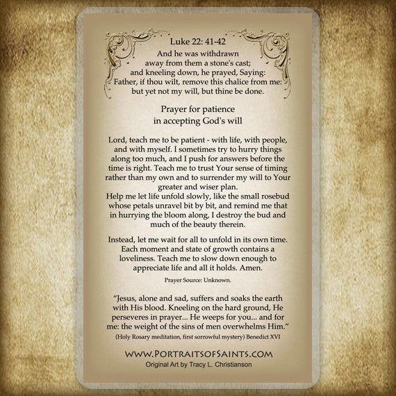 Agony of Jesus Holy Card - Portraits of Saints