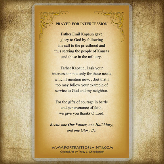 Venerable Fr. Emil Kapaun Holy Card - Portraits of Saints