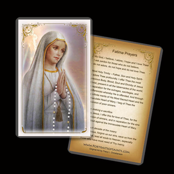 Our Lady of Fatima Holy Card - Portraits of Saints