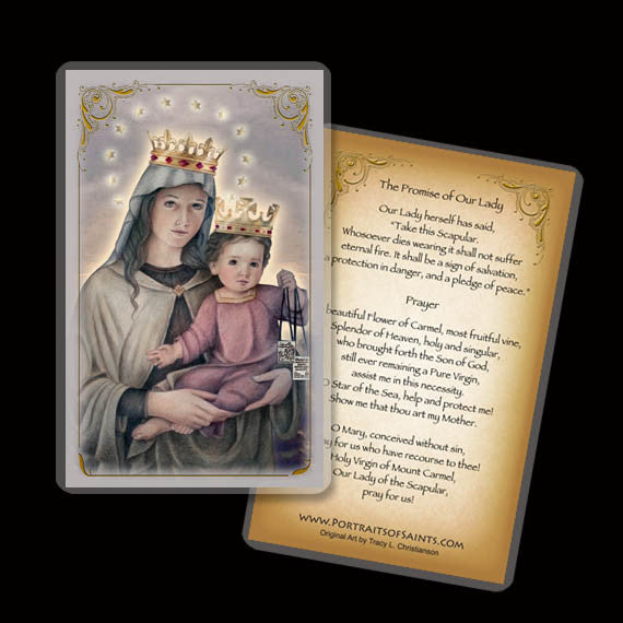 Our Lady of Mount Carmel Holy Card - Portraits of Saints