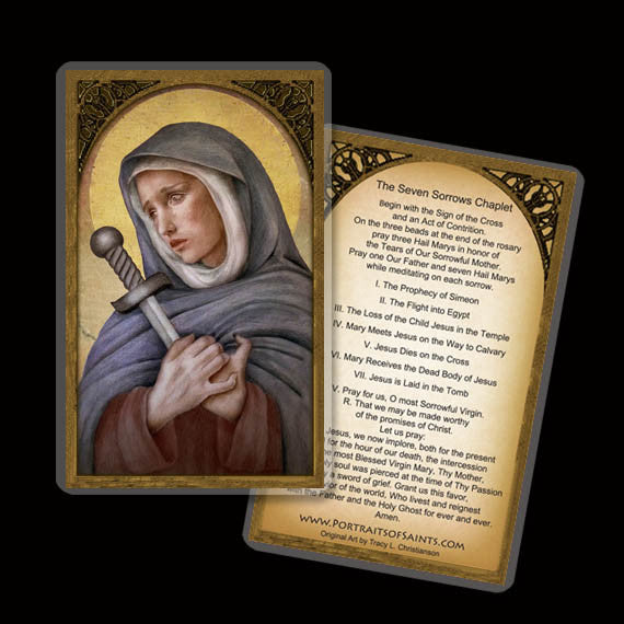 Our Lady of Sorrows Holy Card - Portraits of Saints