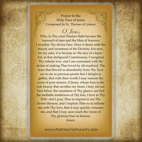 Holy Shroud Holy Card - Portraits of Saints