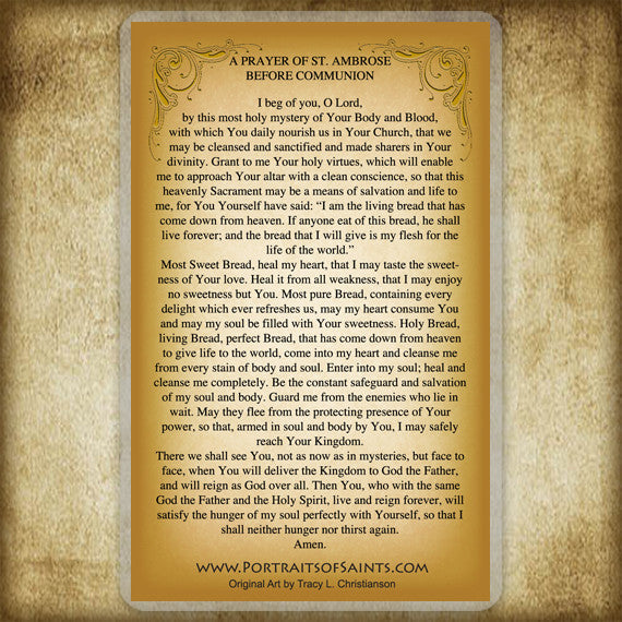 St. Ambrose Holy Card - Portraits of Saints