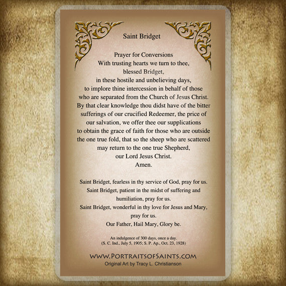 St. Bridget of Sweden Holy Card - Portraits of Saints