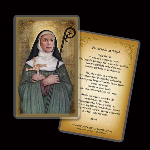 St. Brigid of Ireland Holy Card - Portraits of Saints