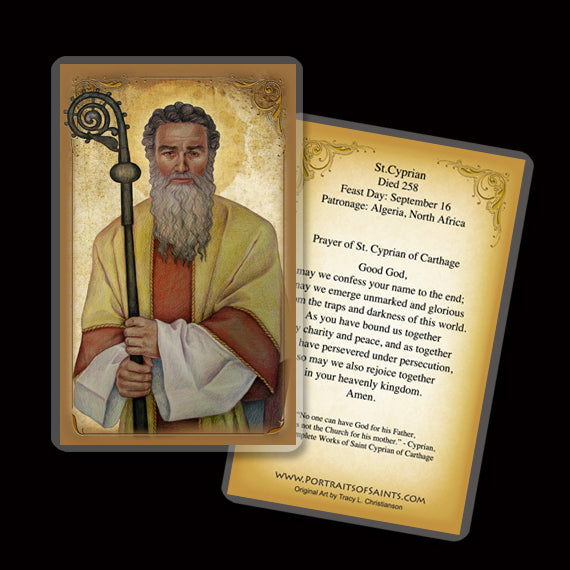 St. Cyprian of Carthage Holy Card - Portraits of Saints