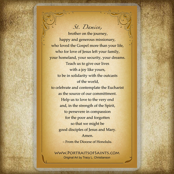 St. Damien of Molokai Holy Card - Portraits of Saints