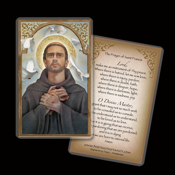 St Francis Of Assisi Prayer Card St. Francis Prayer For Peace Plastic
