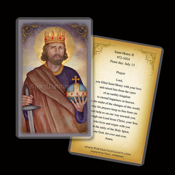 St. Henry II, Holy Roman Emperor Holy Card - Portraits of Saints