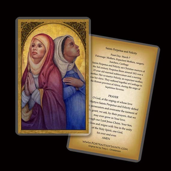 St. Perpetua and St. Felicity Holy Card - Portraits of Saints