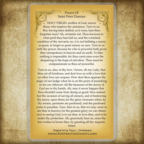 St. Peter Damian Holy Card - Portraits of Saints