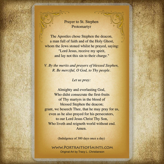 St. Stephen Holy Card - Portraits of Saints