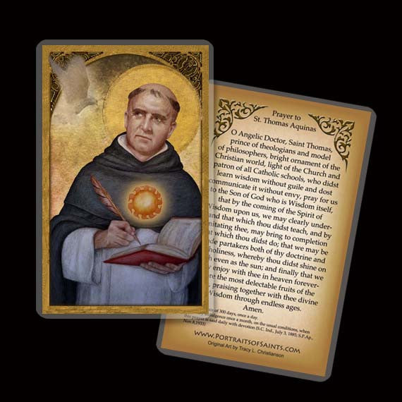 St. Thomas Aquinas Holy Card - Portraits of Saints