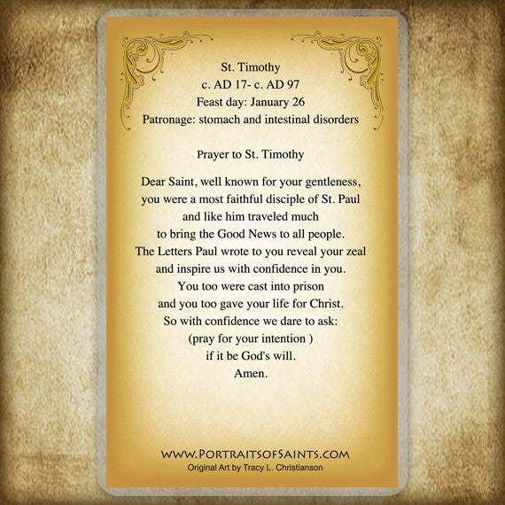 St. Timothy Holy Card - Portraits of Saints