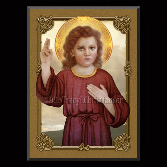 The Christ Child Plaque & Holy Card Gift Set - Portraits of Saints