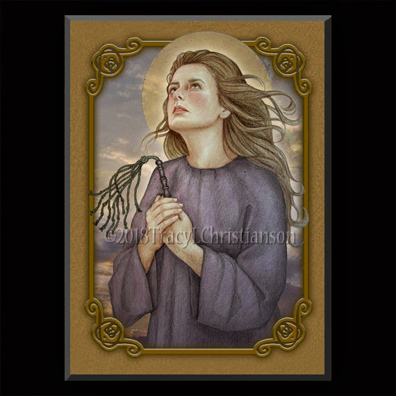 St. Bibiana Plaque & Holy Card Gift Set - Portraits of Saints