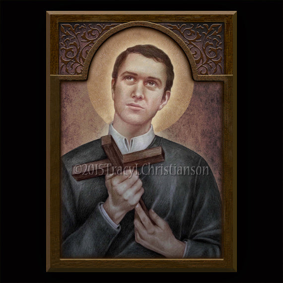 St. Gerard Majella Plaque & Holy Card Gift Set - Portraits of Saints