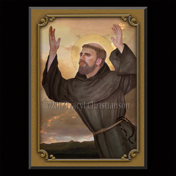 St. Joseph of Cupertino Plaque & Holy Card Gift Set - Portraits of Saints