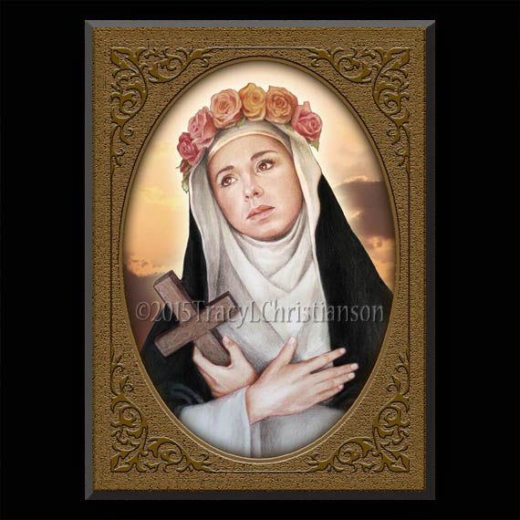 St. Rose of Lima Plaque & Holy Card Gift Set - Portraits of Saints