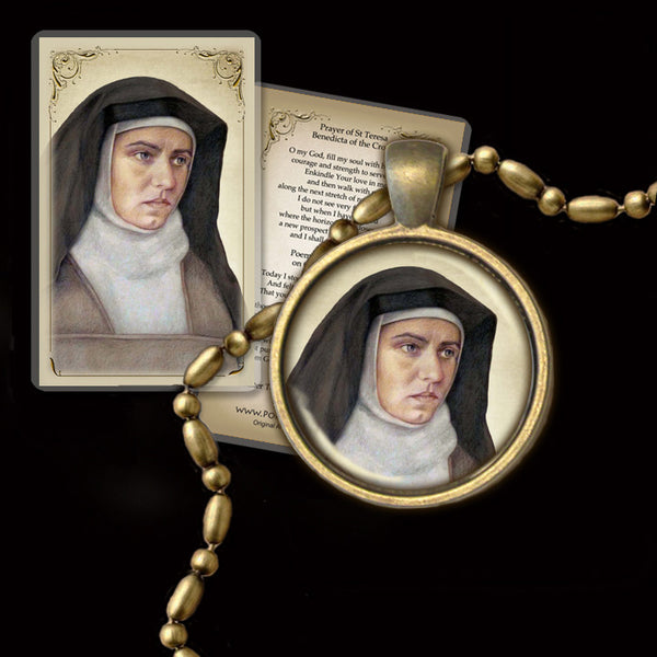 St. Edith Stein (St. Teresa Benedicta of the Cross) Pendant & Holy Car ...