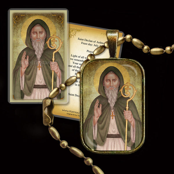 St. Declan of Ardmore Pendant & Holy Card Gift Set - Portraits of Saints