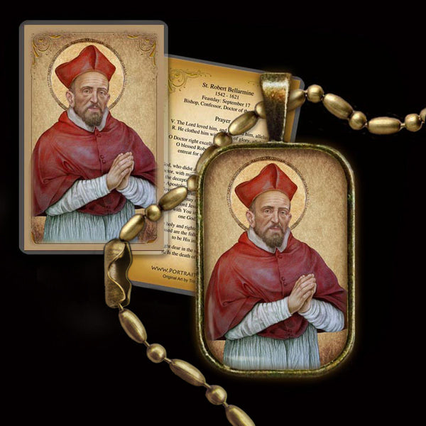 St. Robert Bellarmine Pendant & Holy Card Gift Set - Portraits of Saints