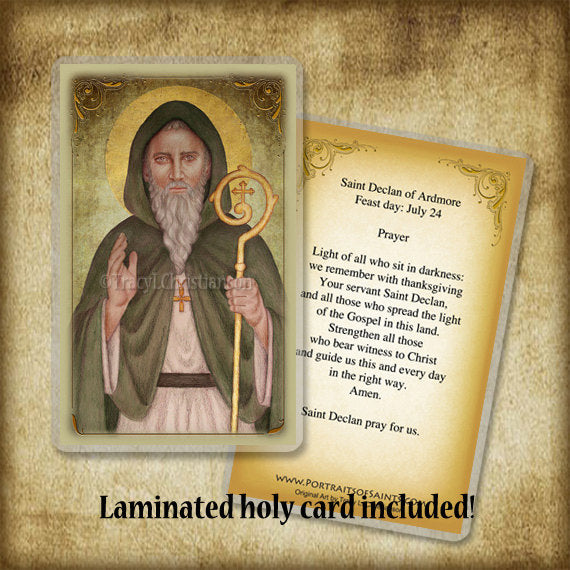 St. Declan of Ardmore Pendant & Holy Card Gift Set - Portraits of Saints